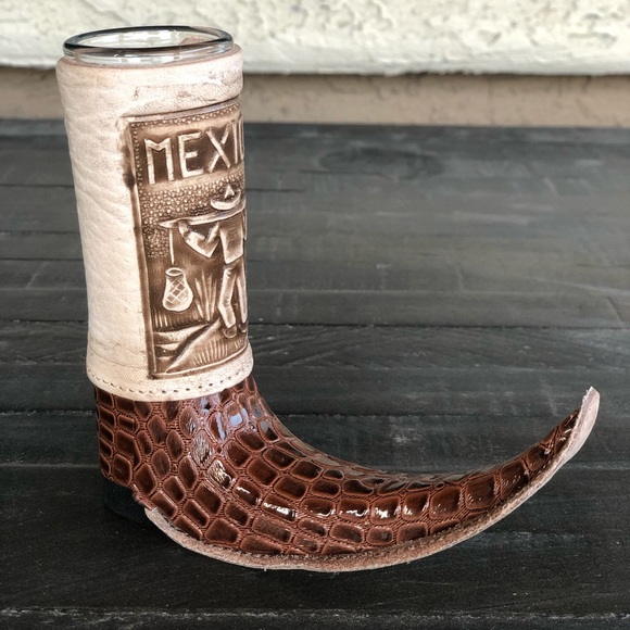 Other | Mexican Leather Mini Boot Tequila Shot Glass | Poshmark